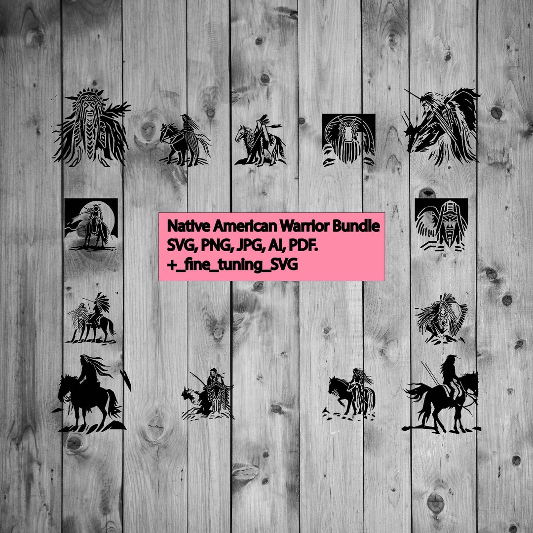 Native American Indian Warrior Bundle Xl. Clip Art. Physical and Print ...