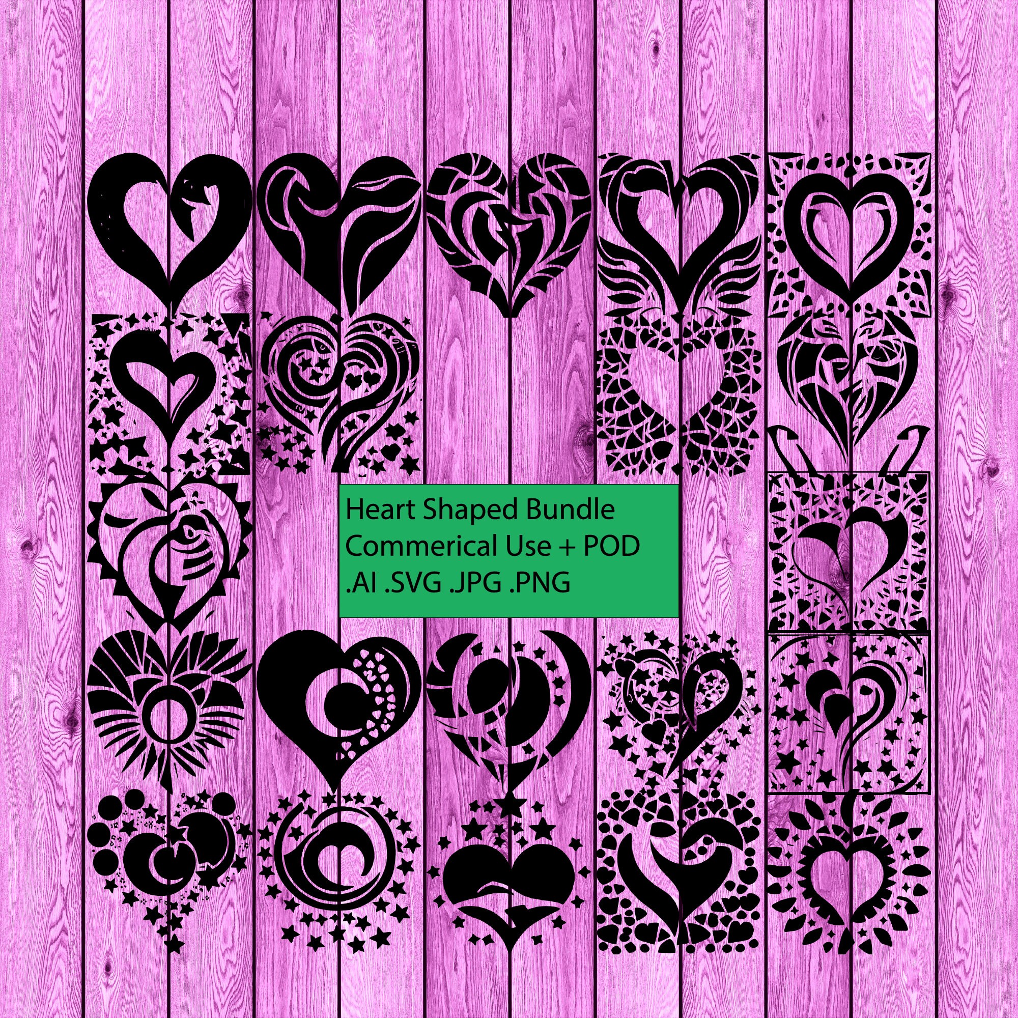 Extra Cute Heart Shaped SVG Bundle. - Etsy