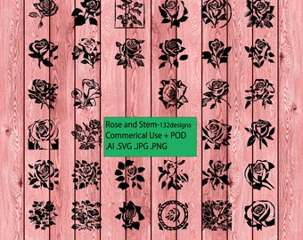 Rose With Name Svg File - Etsy