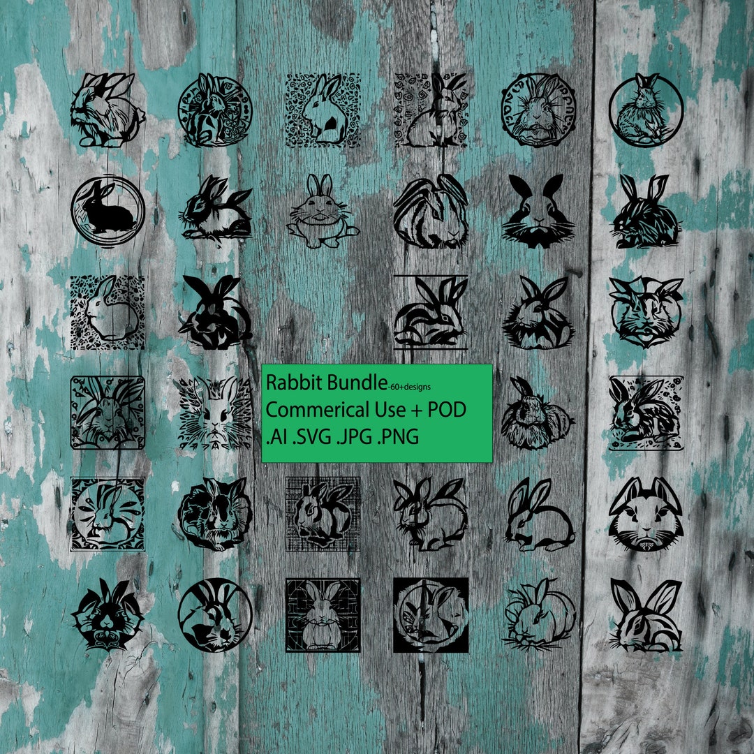 Intimidating Rabbit SVG Bundle. - Etsy