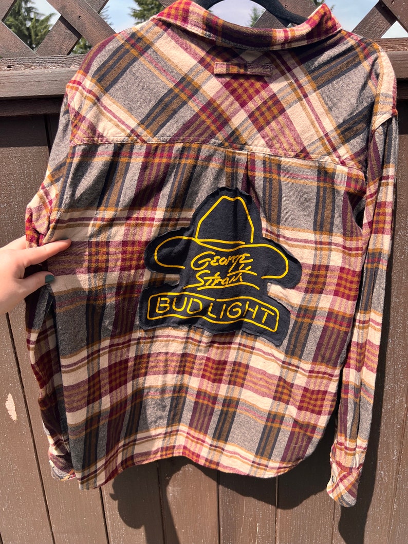 George Strait and Bud Light Upcycled Flannel - Etsy