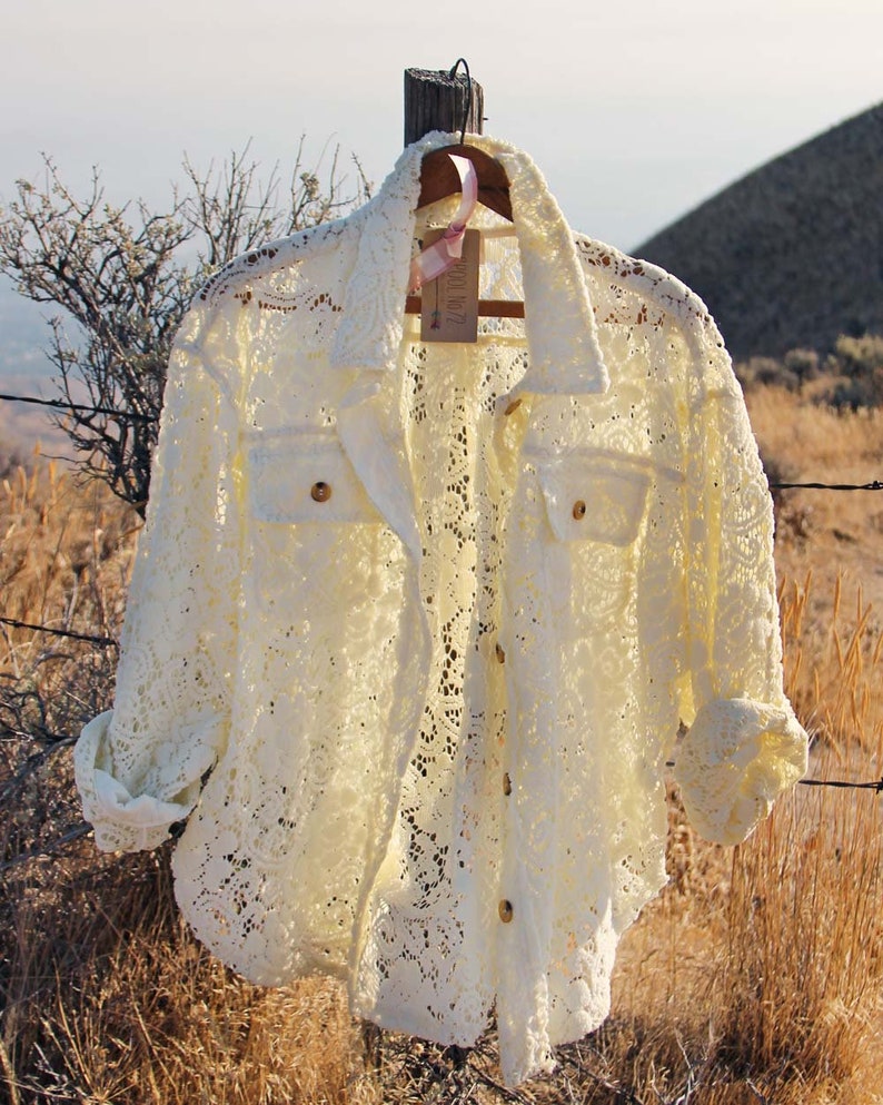 New Boho Lace Shirt Jacket Romantic 70's Vintage Inspired Western ...