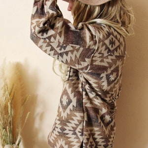 New Western Fall Aztec Native Vintage Inspired Shirt Jacket Coat ...