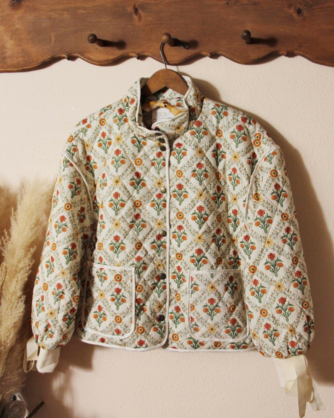 Marigold Floral Quilted Cozy Cottage Jacket Quilt Coat : Cotton Blend ...