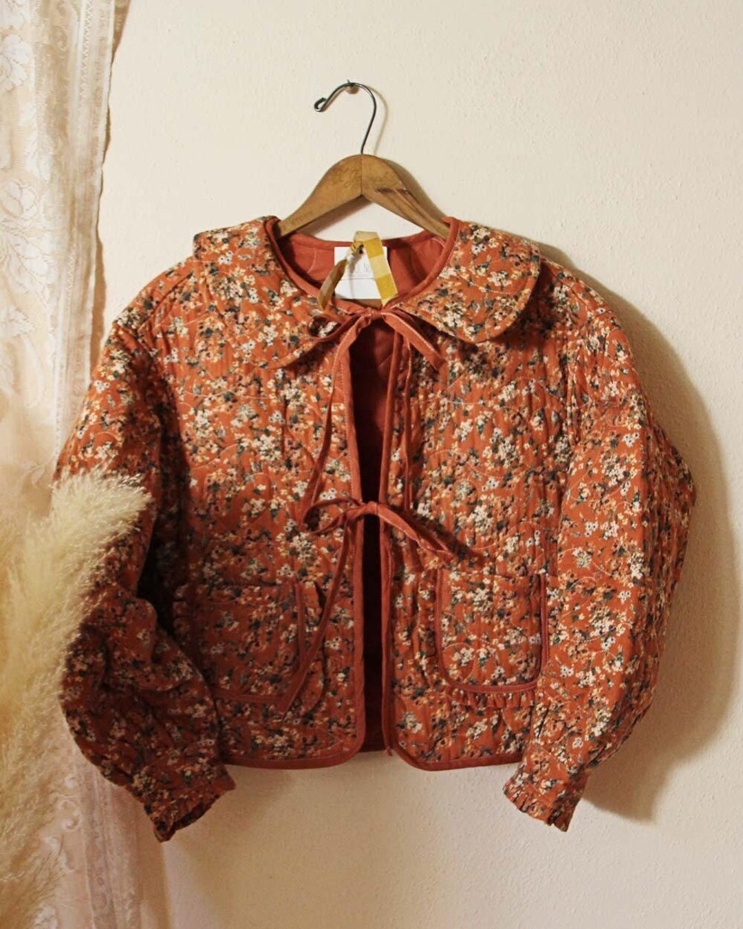 New Heart Quilted Floral Cottage Jacket ~ Women's Size Small Medium ...