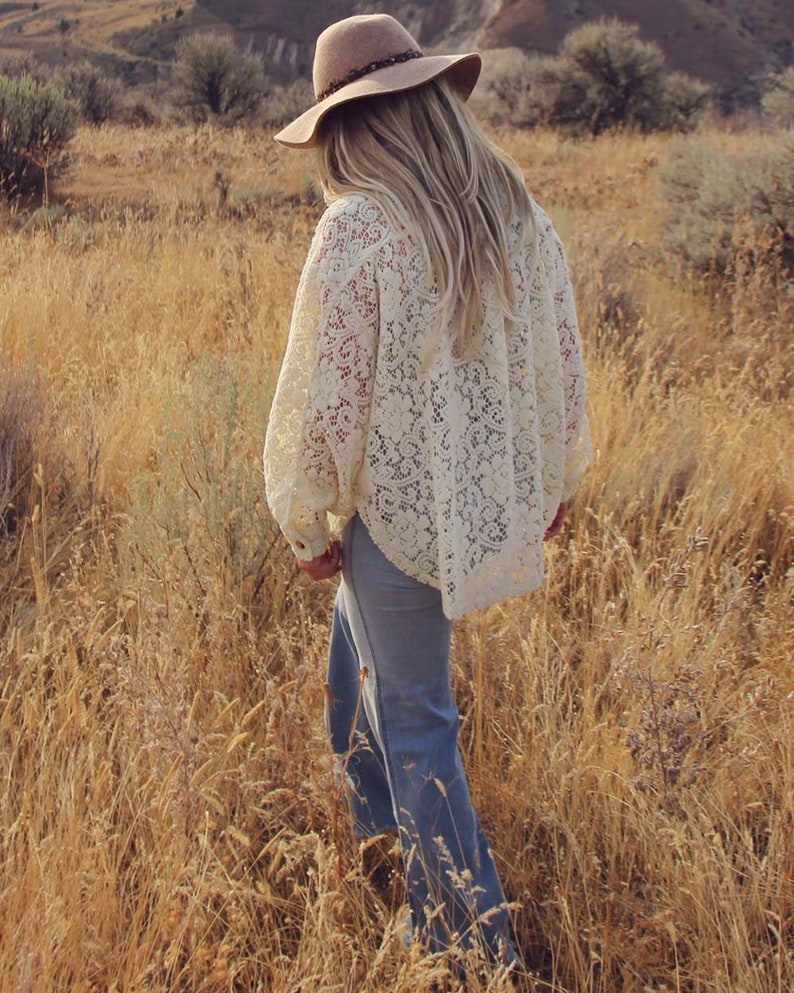 New Boho Lace Shirt Jacket Romantic 70's Vintage Inspired Western ...