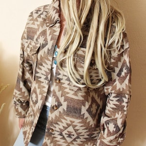 New Western Fall Aztec Native Vintage Inspired Shirt Jacket Coat ...