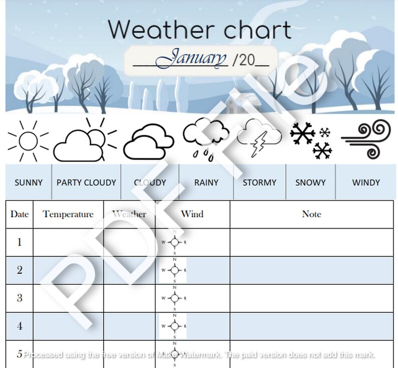 Kids Weather Tracker, PRO Weather Chart, Weather Journal, Homeschool ...