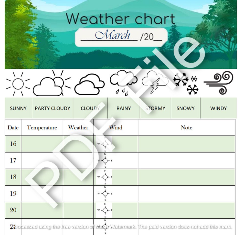 Kids Weather Tracker, PRO Weather Chart, Weather Journal, Homeschool ...