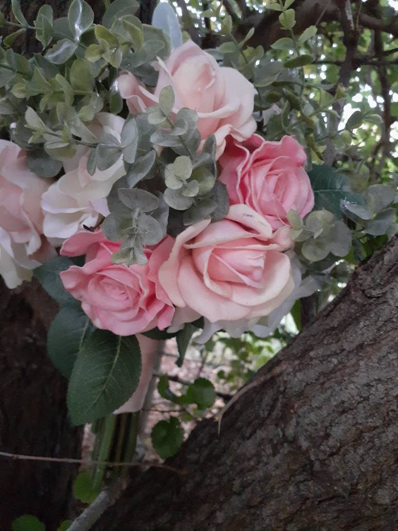Shades of Pink Rose's Silk Flowers Country Chic - Etsy