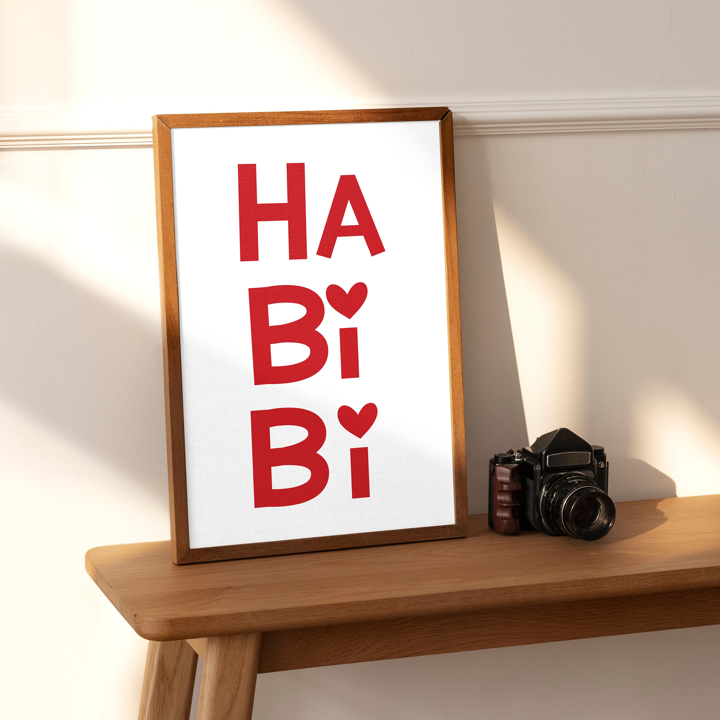 Habibi My Love in Arabic Digital Download Wall Print Red White Large Print Love Printable Art - Etsy