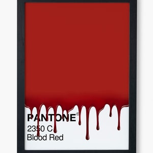 Buy Pantone Blood Red Print. Bloody Art Print. Dripping Blood Digital ...