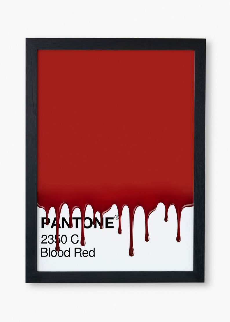 Pantone Blood Red Print. Bloody Art Print. Dripping Blood Digital Print ...