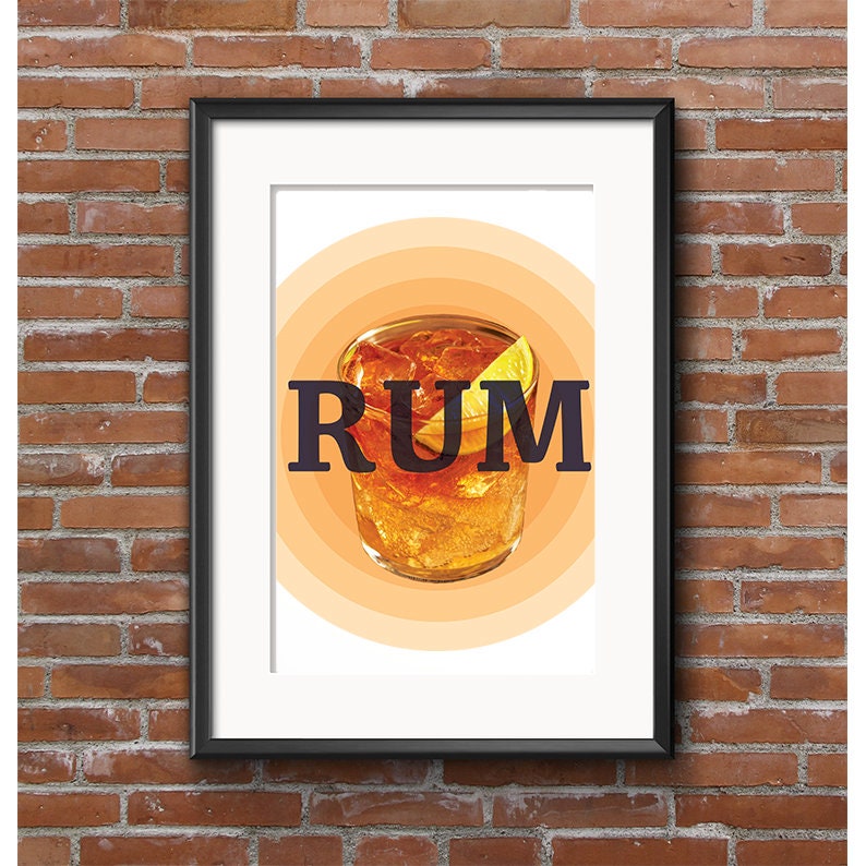RETRO RUM Art Poster Rum Print Rum Poster Rum Art Rum - Etsy Sweden