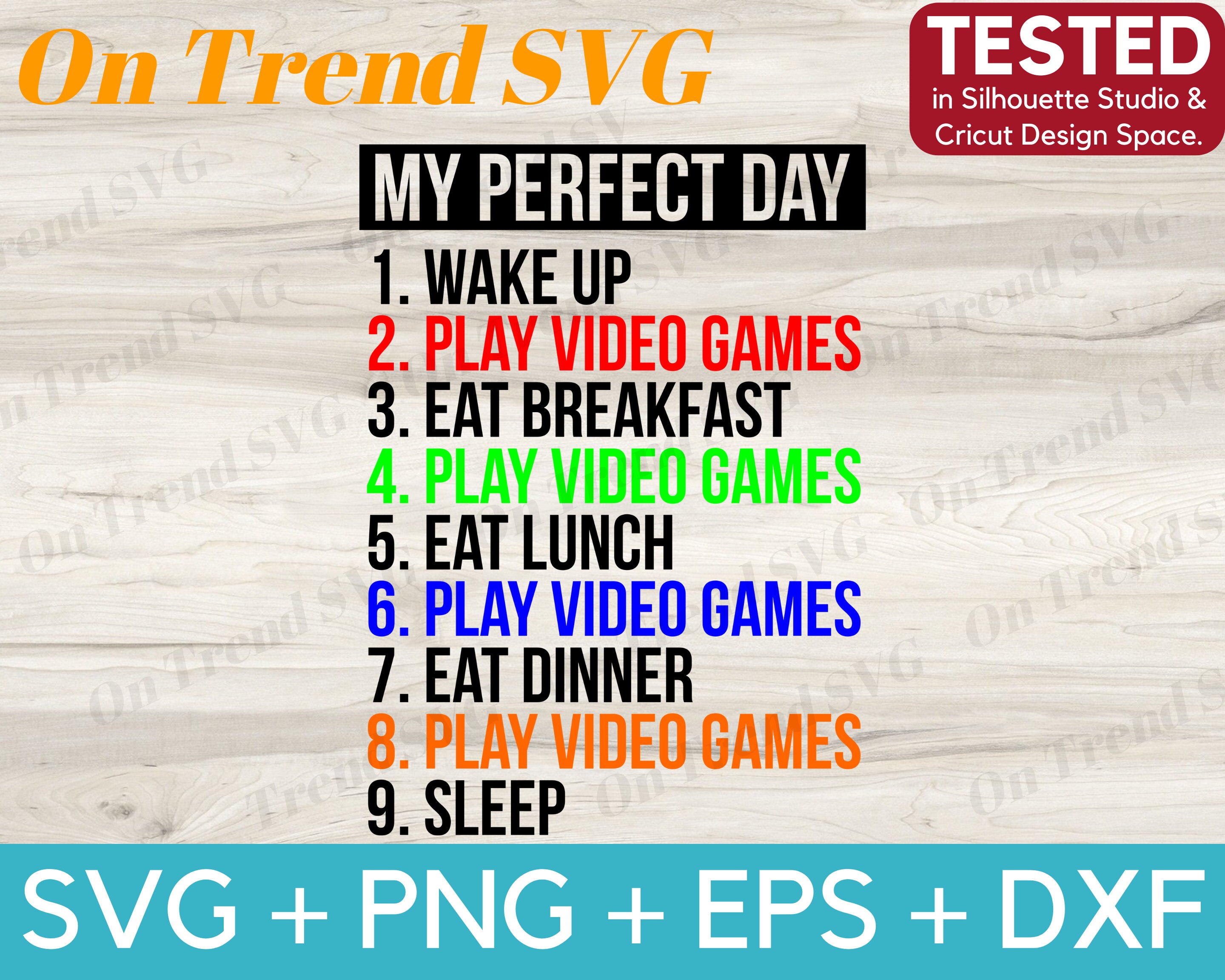 Gaming Svg, Video Game Svg, my Perfect Day SVG PNG EPS Cut Files - Etsy