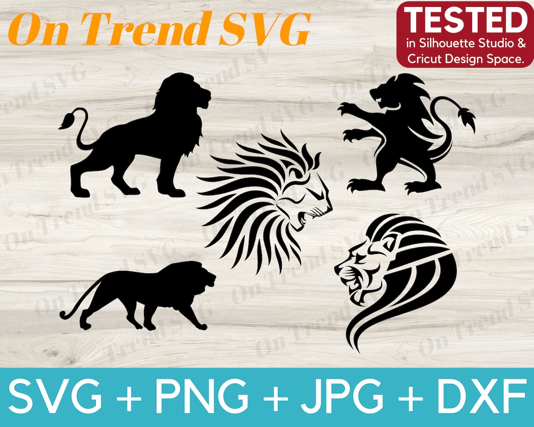 Lion SVG PNG JPG Cut Files - Etsy