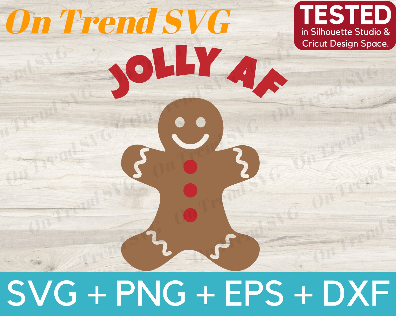 Gingerbread Svg, Funny Christmas, jolly Af SVG PNG Cut Files - Etsy