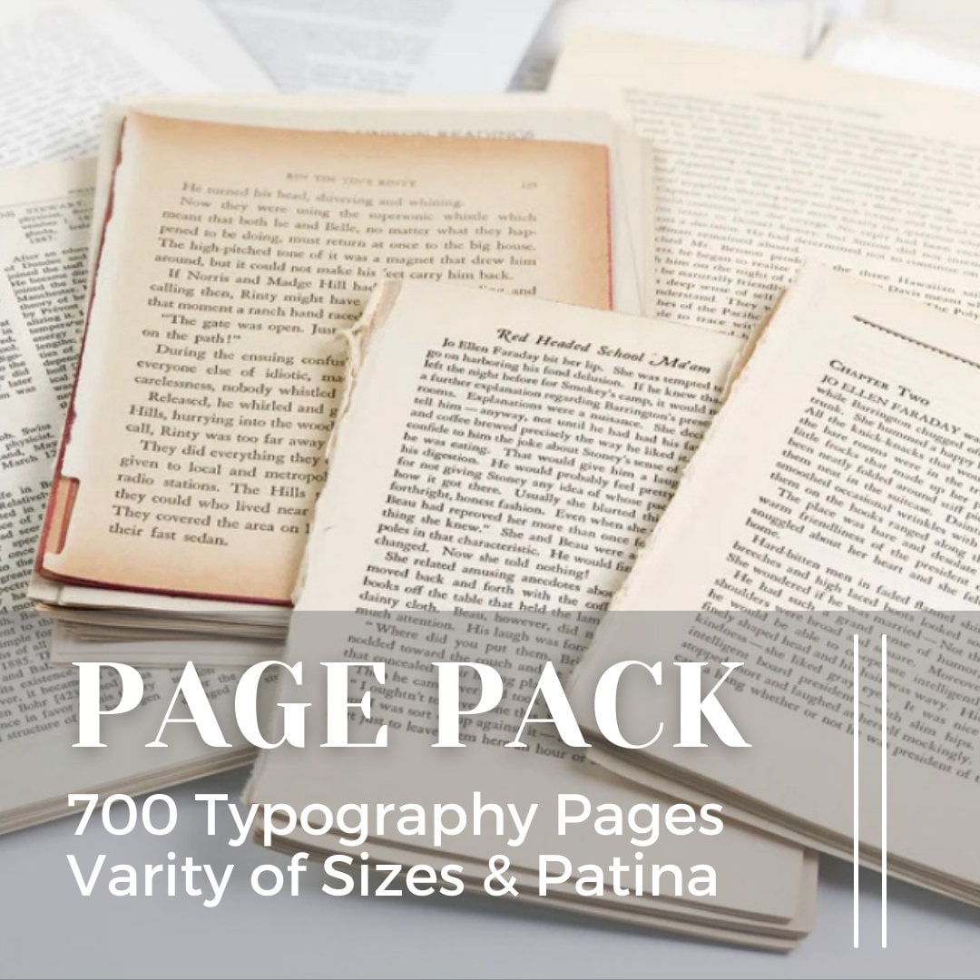 Vintage Book Pages 700+, Typography, Scrapbook Paper - Etsy