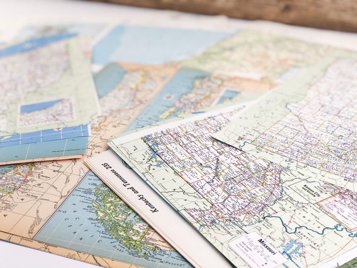 50 Vintage Maps for Crafting Maps for Decorating - Etsy