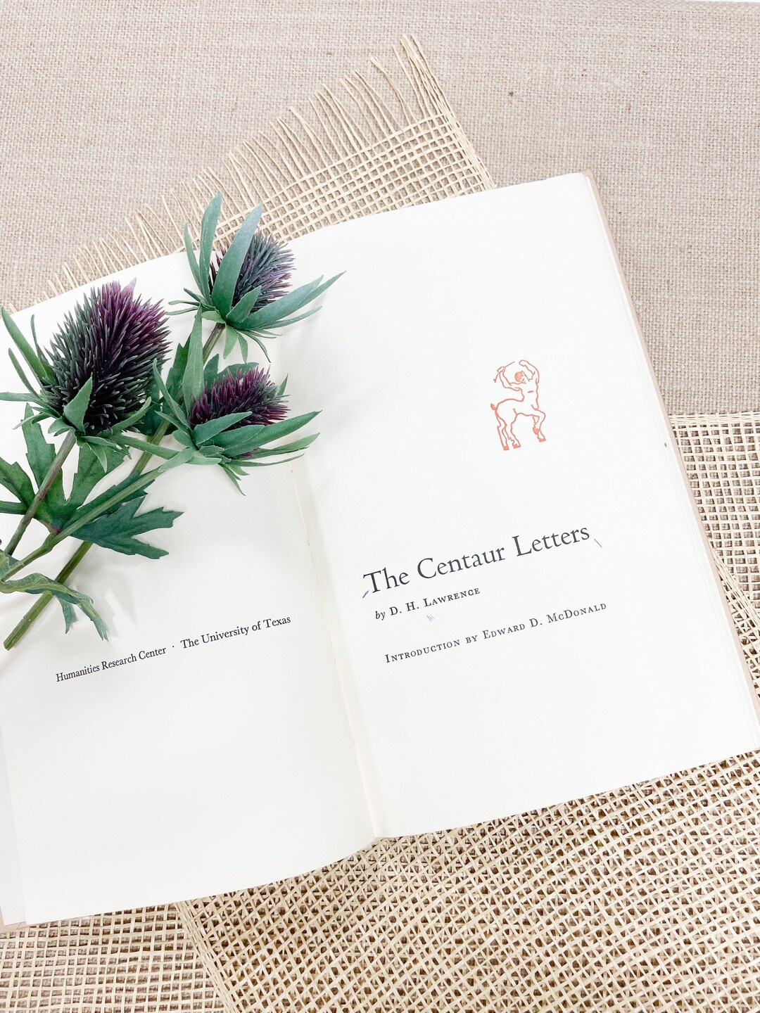 Vintage Book, the Centaur Letters by D.H. Lawrence - Etsy