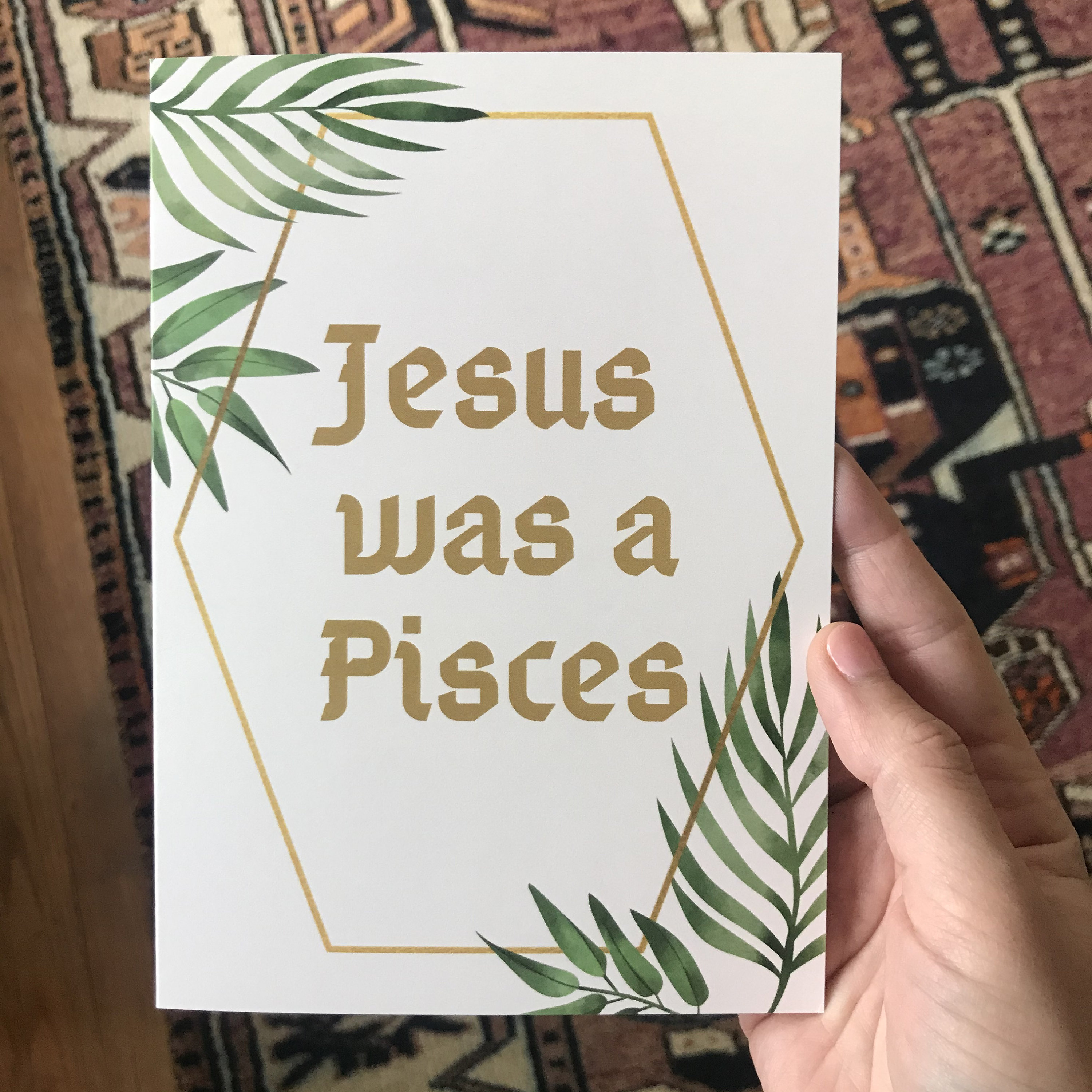 Pisces Jesus Funny Astrology Birthday Card - Blank Inside - Etsy