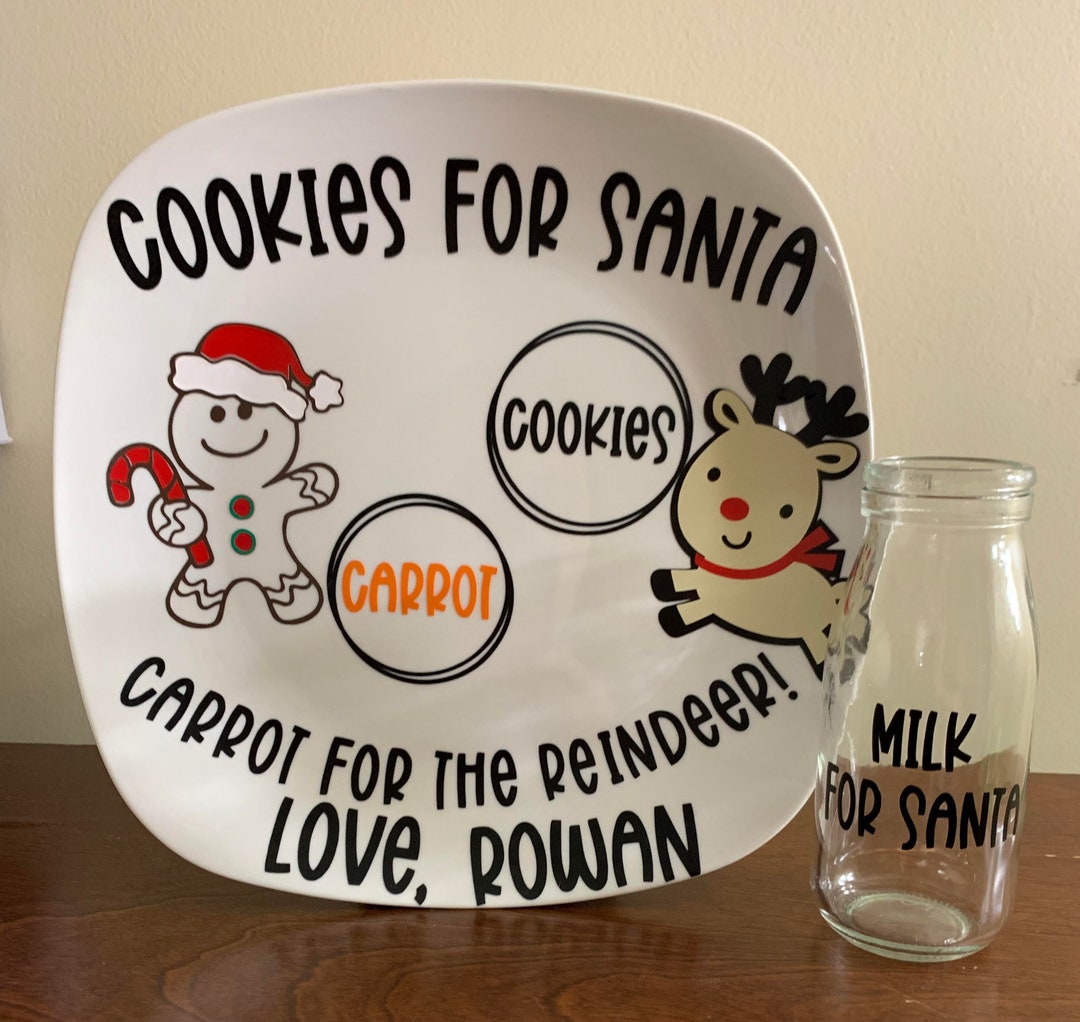 Cookies for Santa Carrot for Reindeer Personalized Plate and Cup - Etsy