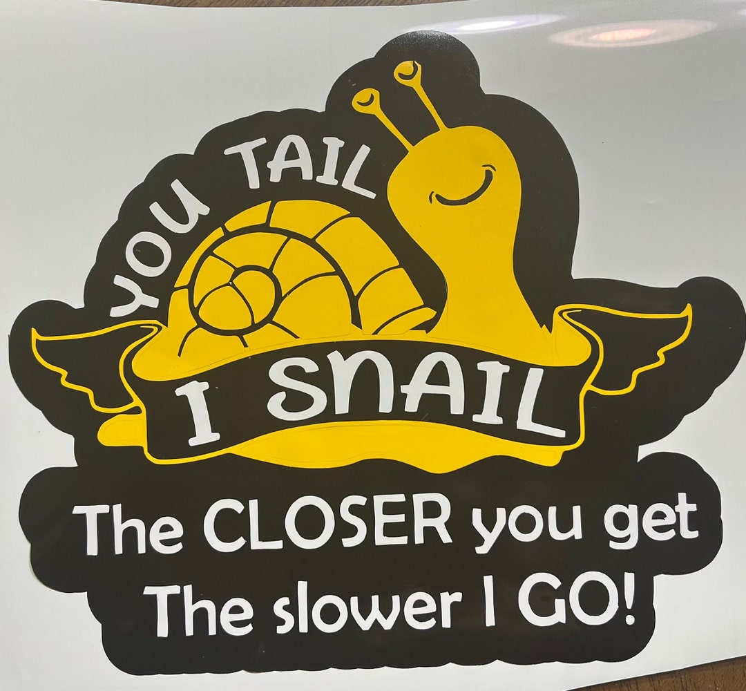 You Tail, I Snail, the Closer You Get, the Slower I Go Snail Decal, Car ...