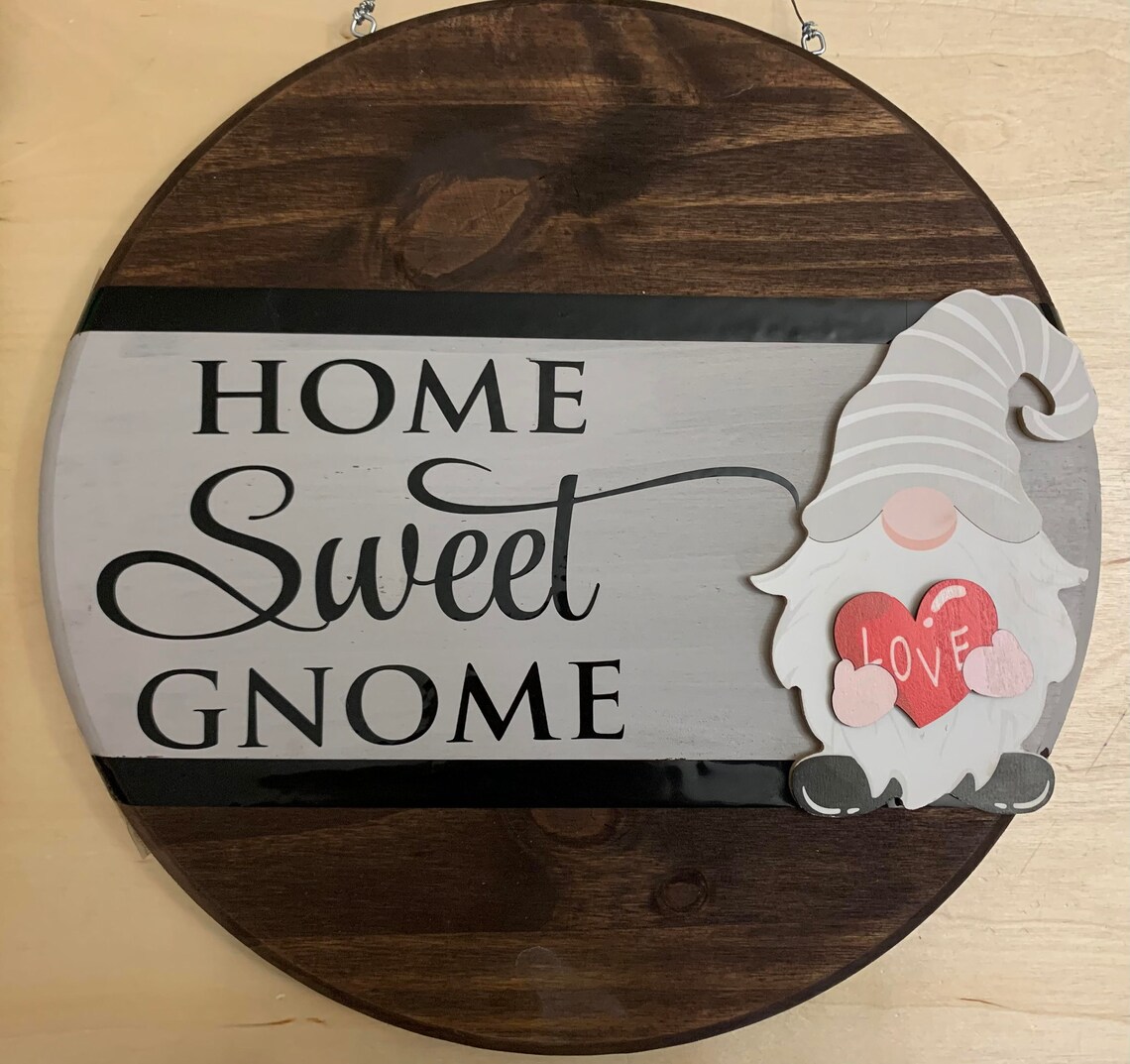 Interchangeable Gnome Welcome Sign, Home Decor, Housewarming Gift, Door ...