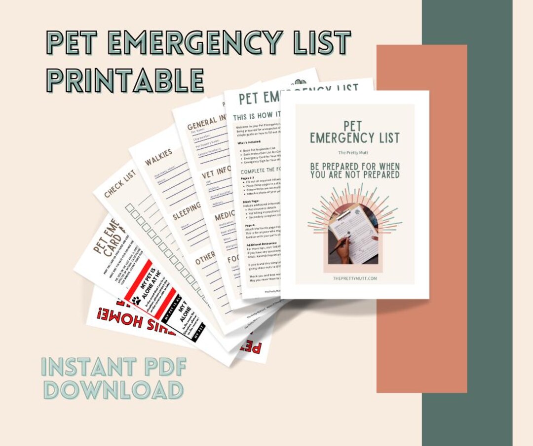 Emergency Dog Checklist PDF Download - Comprehensive 7-page Guide for ...