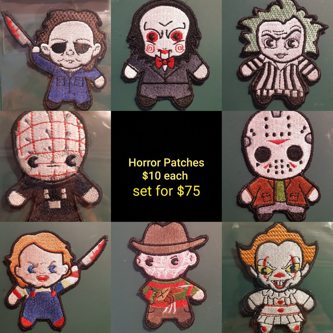 Horror Patches Set, Embroidered Patch, Patches, Patches for Jackets - Etsy