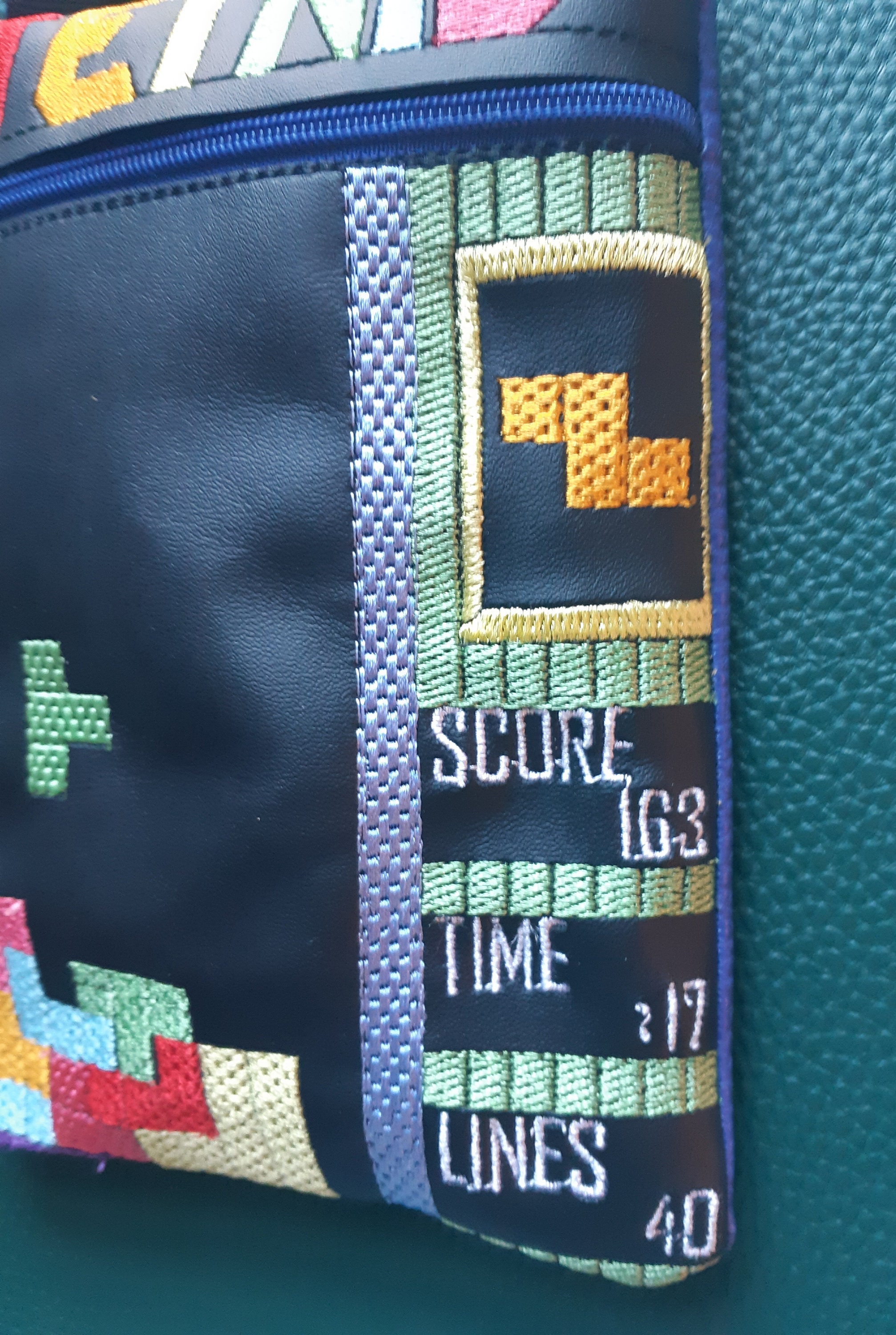 Tetris Faux leather zipper bag | Etsy