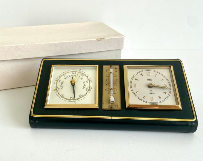 Köhler - 8 Day - 7 Jewels - Germany - Barometer - Clock - Thermometer ...