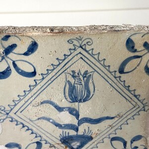 17th Century Delft Tile - Tulip - Blue and White - Delftware - Wall ...