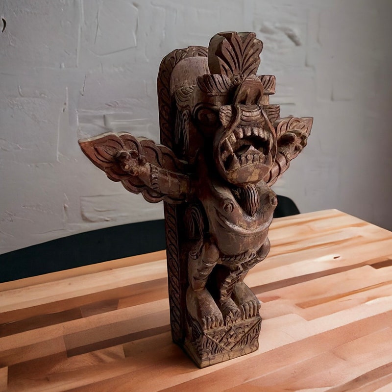 Wooden Devil Statue - Etsy
