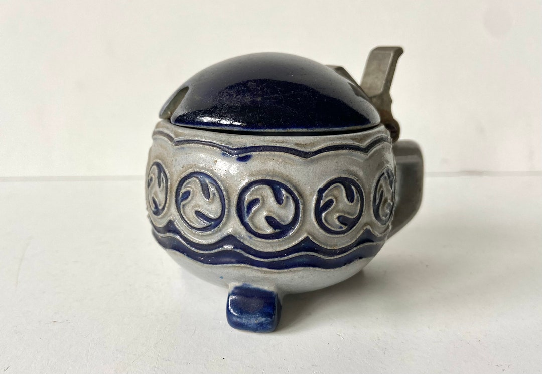 Small Antique Westerwald Mustard Pot - 19th Century - Marked - German ...