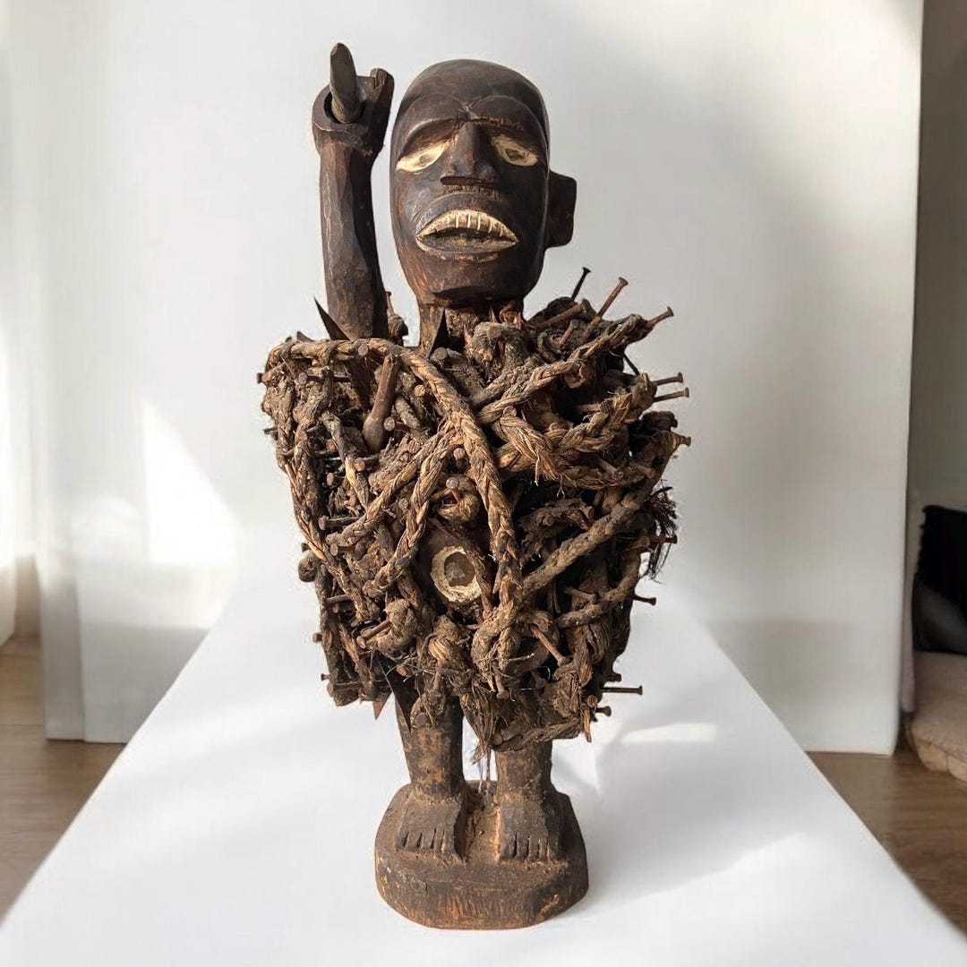 Nkisi Nkondi - Power Figure - Nails - Wood - Congo - 20th Century ...