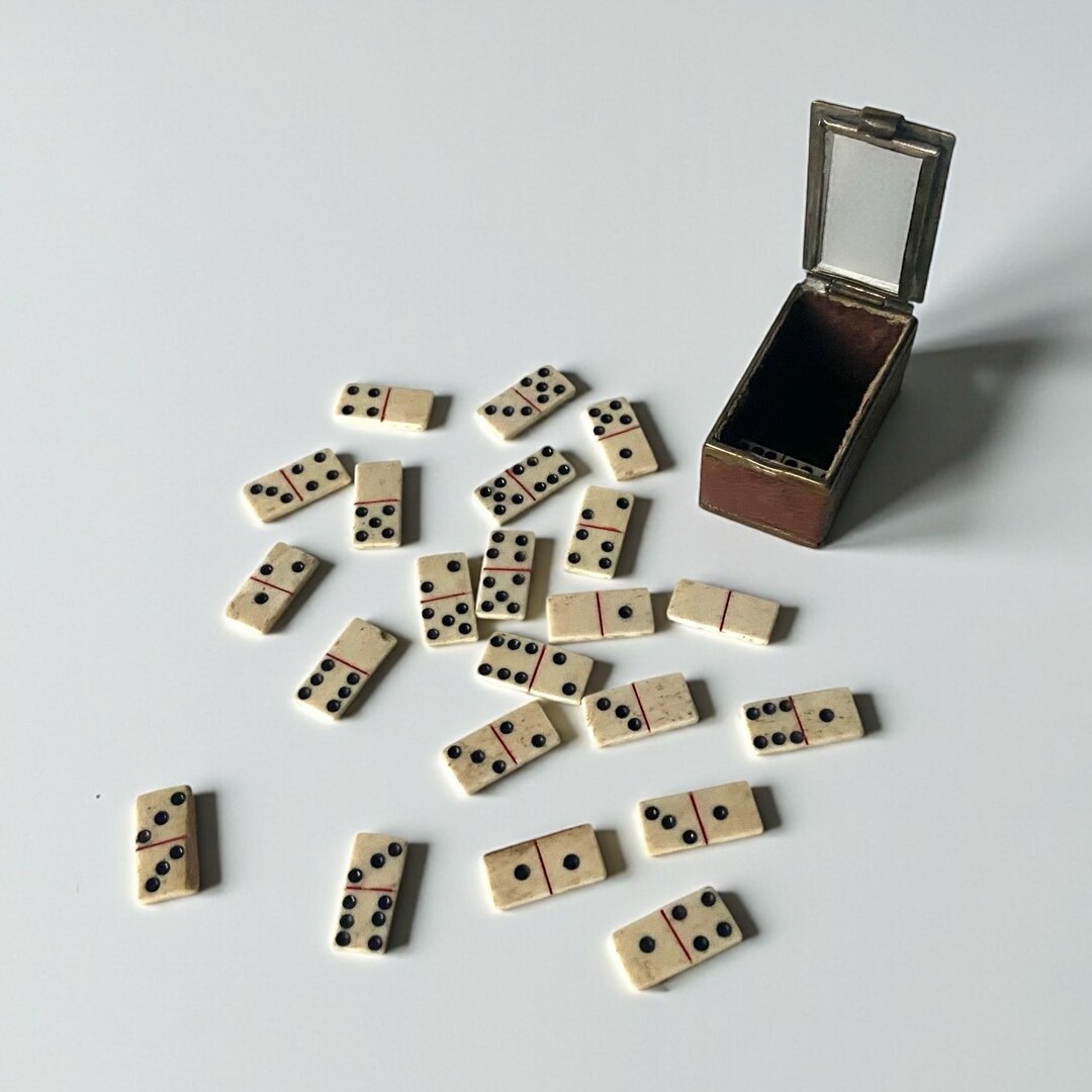 Miniature Domino Game - 19th Century - Prisonor of War - Brass Leather ...