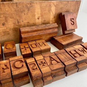 Antique Letter Box First Halve 20th Century Spelling Box Stamps Letters ...