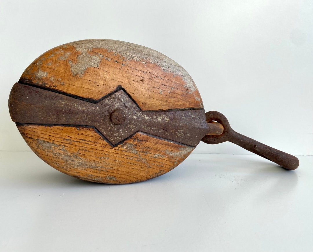 Antique Ship Pulley - Wood and Metal - 19th Century - Etsy