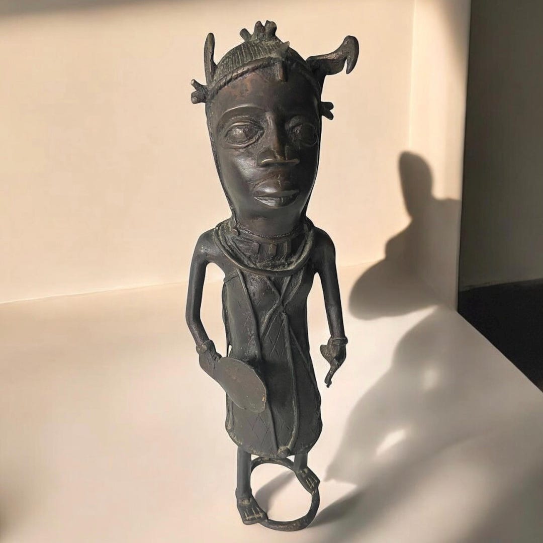 Benin Bronze Figure - 20th Century - African Art - Tribal - Sculpture ...