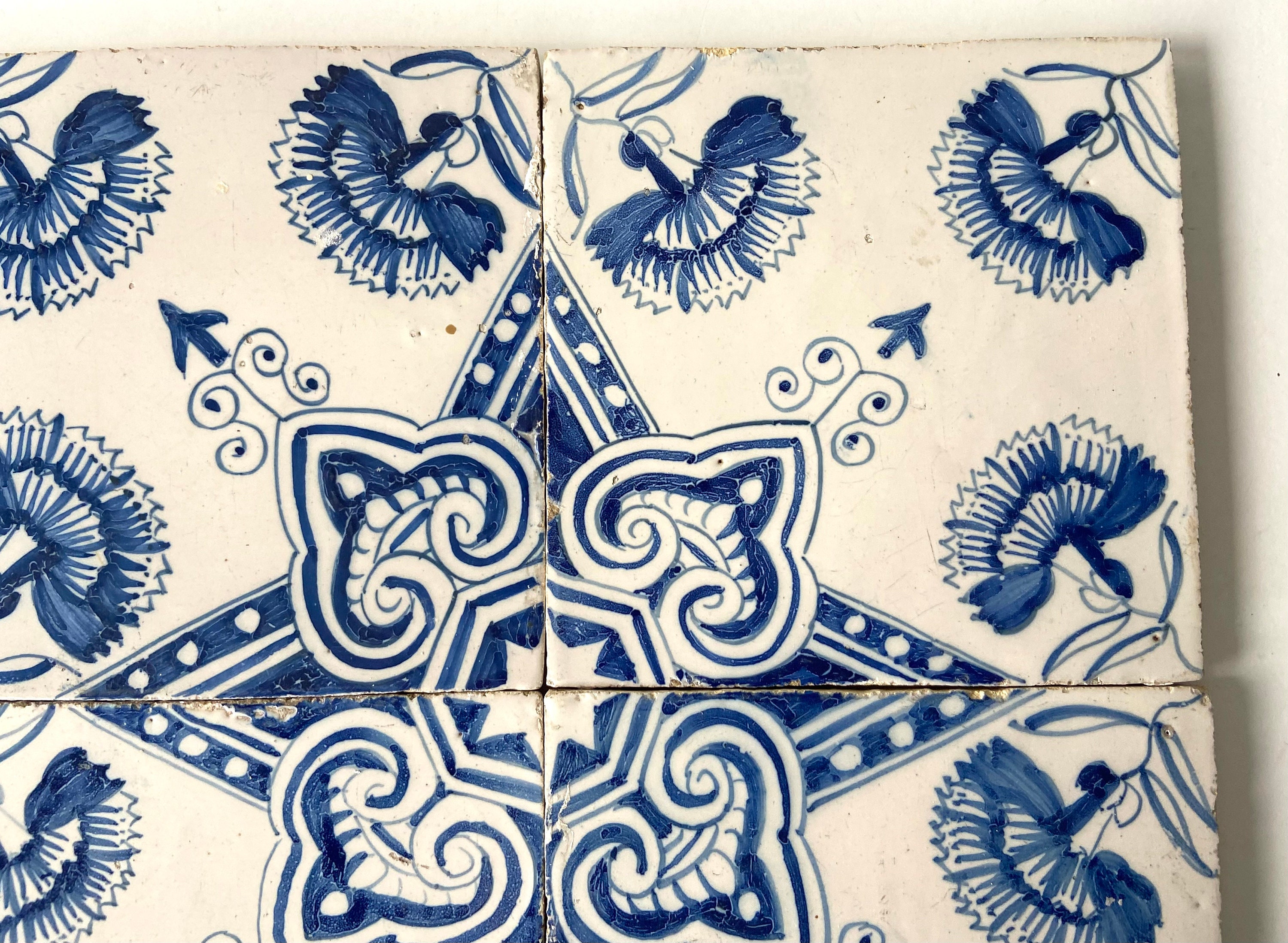 18th Century Delft Tiles - Panel - Delftware - Blue and White - Wall ...