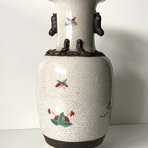 Chinese Porcelain Nanking Vase - Cracle Ware - Phoenix Birds - Asian ...