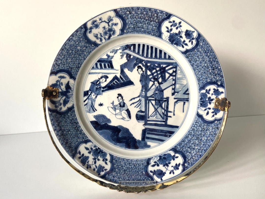 Chinese Porcelain - Charger/plate With Gilded Silver Handle - Western ...