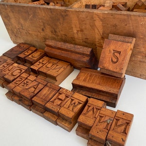 Antique Letter Box First Halve 20th Century Spelling Box Stamps Letters ...