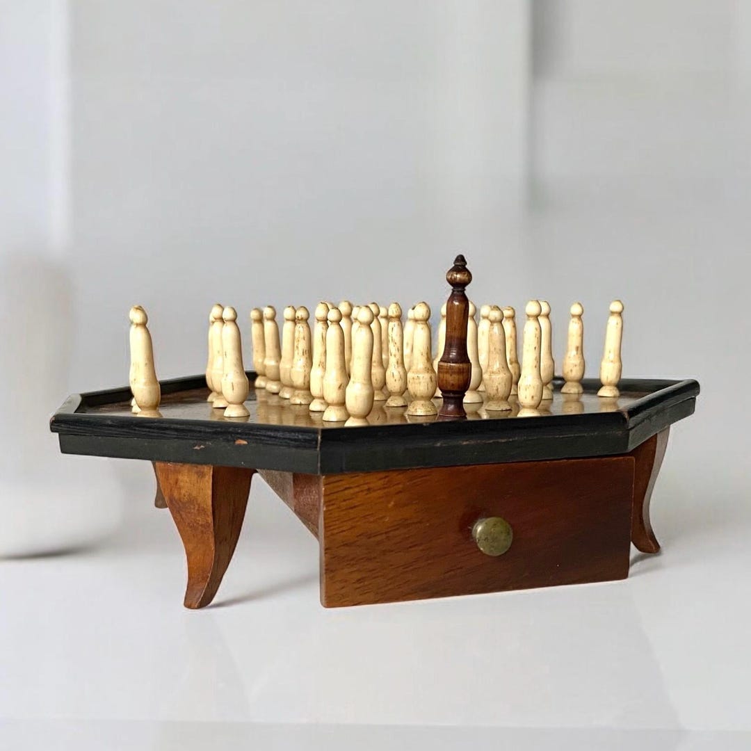 RARE Patience or Solitaire Game - Wood - 19th Century - England ...
