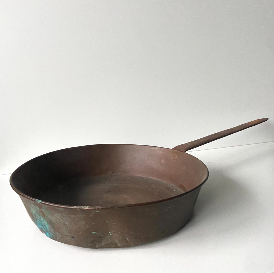 Very Big Antique Frying Pan - 19th Century - Copper and Iron - Antiques ...