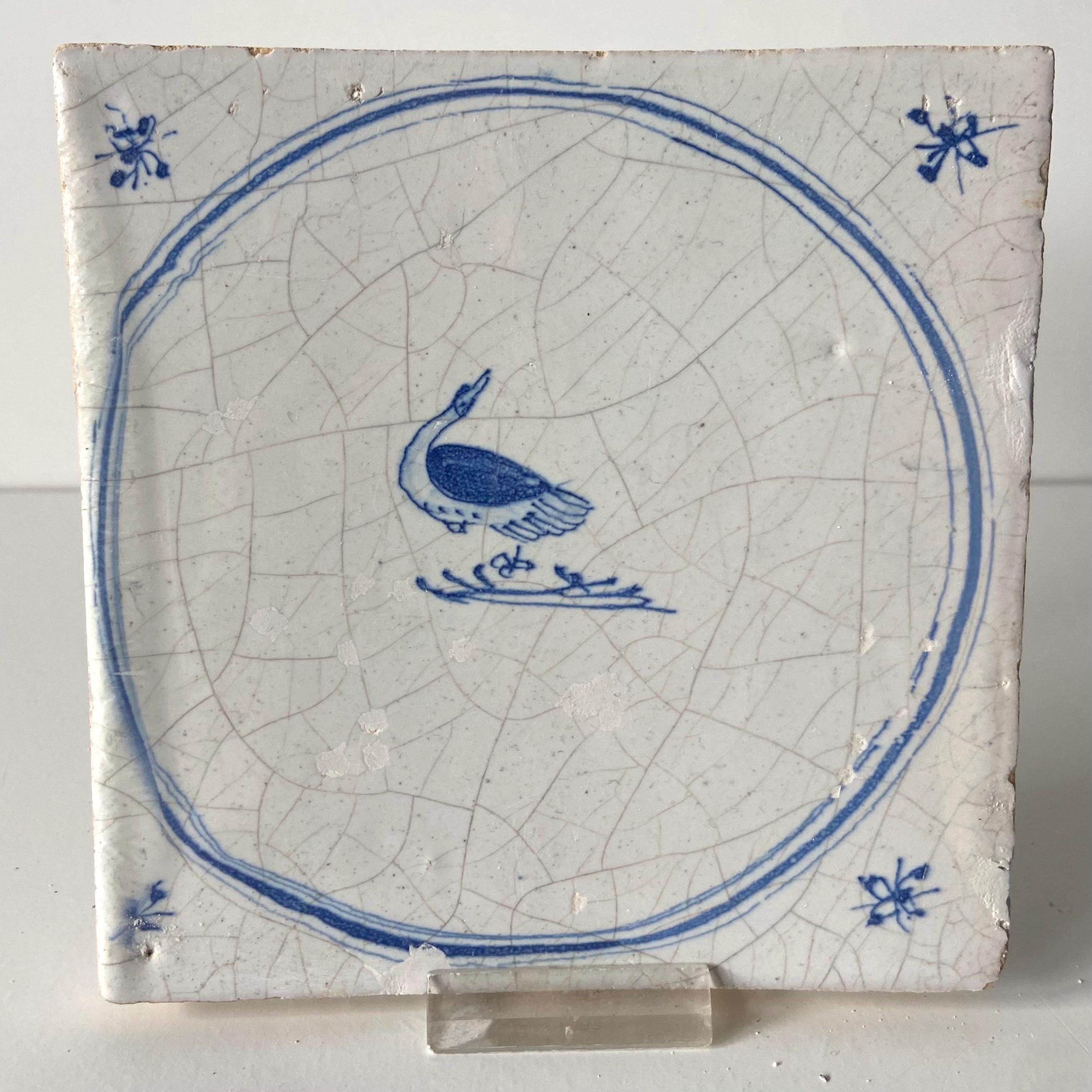 17th Century Delft Tile - Duck - Delftware - Dutch - Wall - Kitchen ...