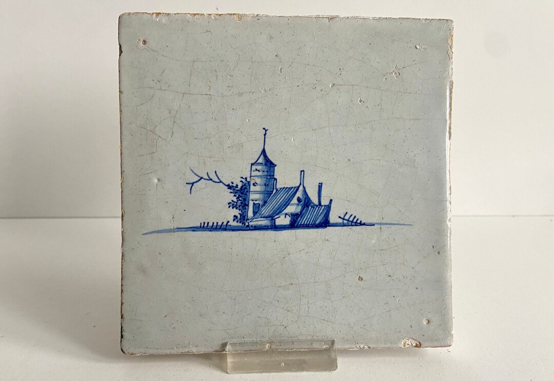 17th Century Delft Tile - Building - Delftware - Blue and White - Etsy