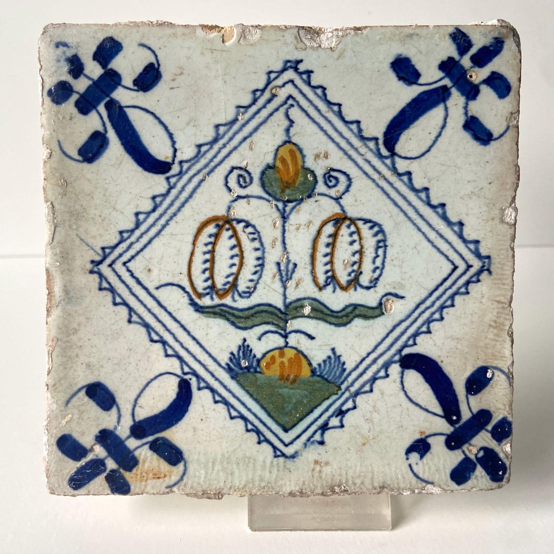 17th Century Delft Tile - Wall - Kitchen - Delftware - Flower - Floral ...