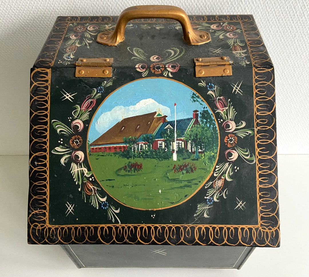 Antique Fireplace Box - Wood Box - Stove - Open Hearth - Folk Art ...